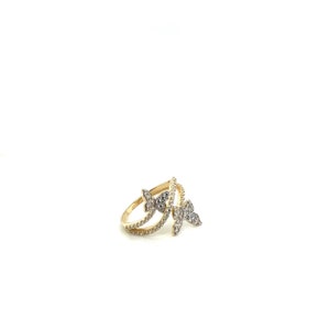 Elegant 14K Real Gold Butterfly Ring - Etsy