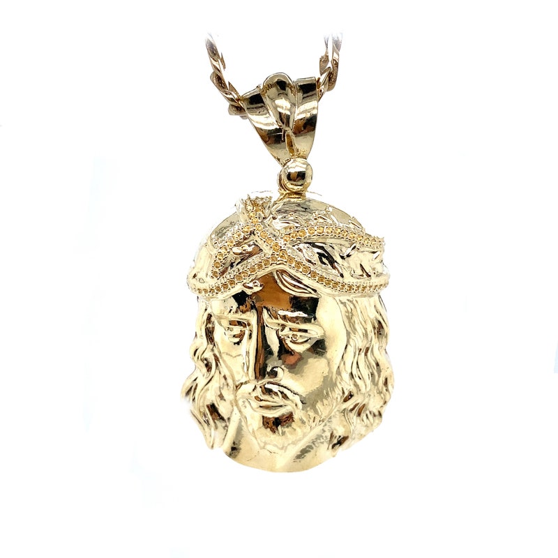 Gold Jesus Pendant - Etsy