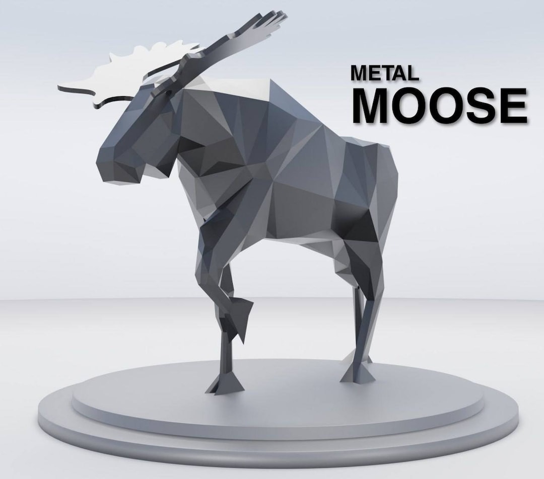 Moose in DXF for Assembly From Sheet Metal. 3D Animal Sculpture, 3D ...