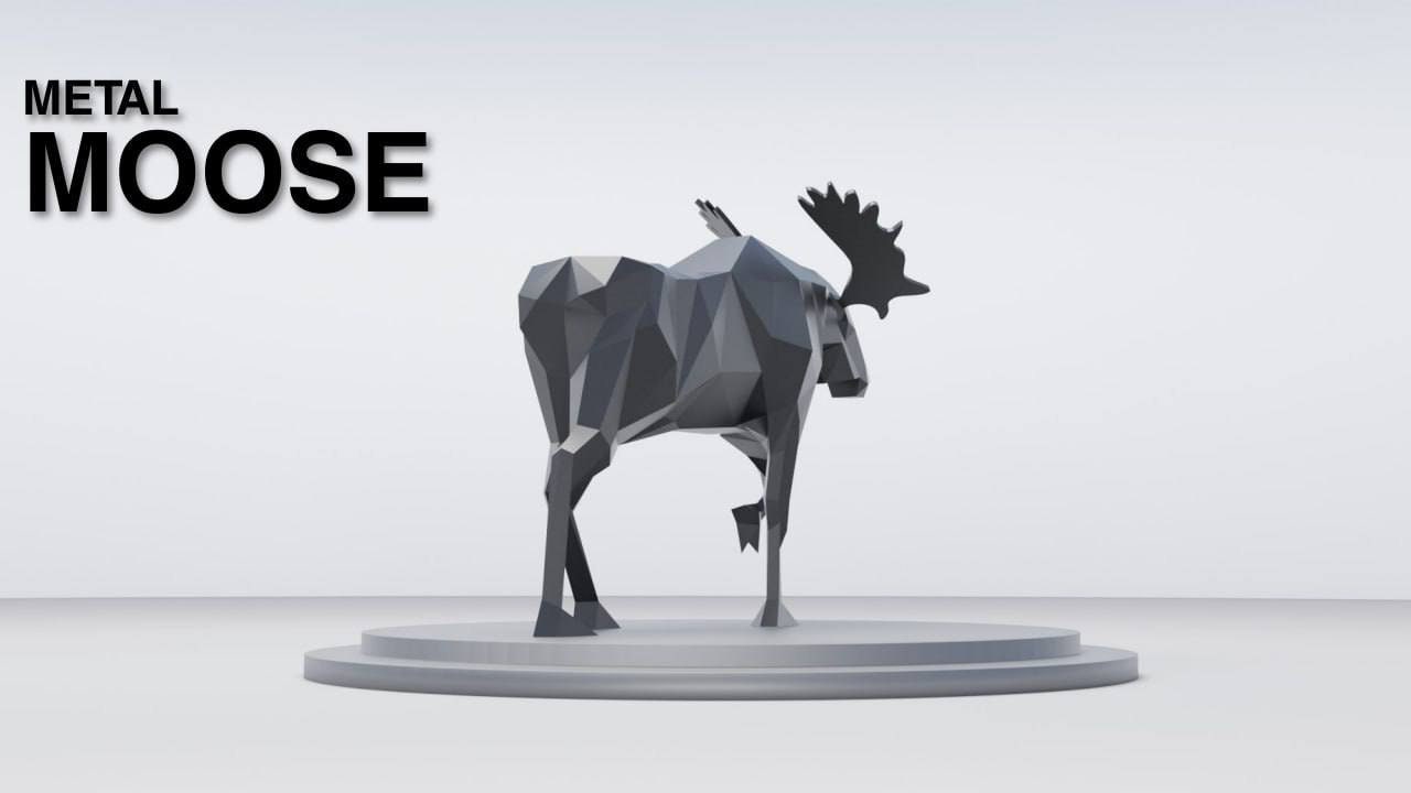 Moose in DXF for Assembly From Sheet Metal. 3D Animal Sculpture, 3D ...