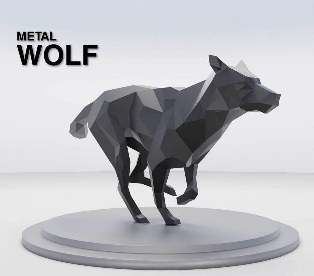 Wolf in DXF for Assembly From Sheet Metal. 3D Animal Sculpture, 3D ...
