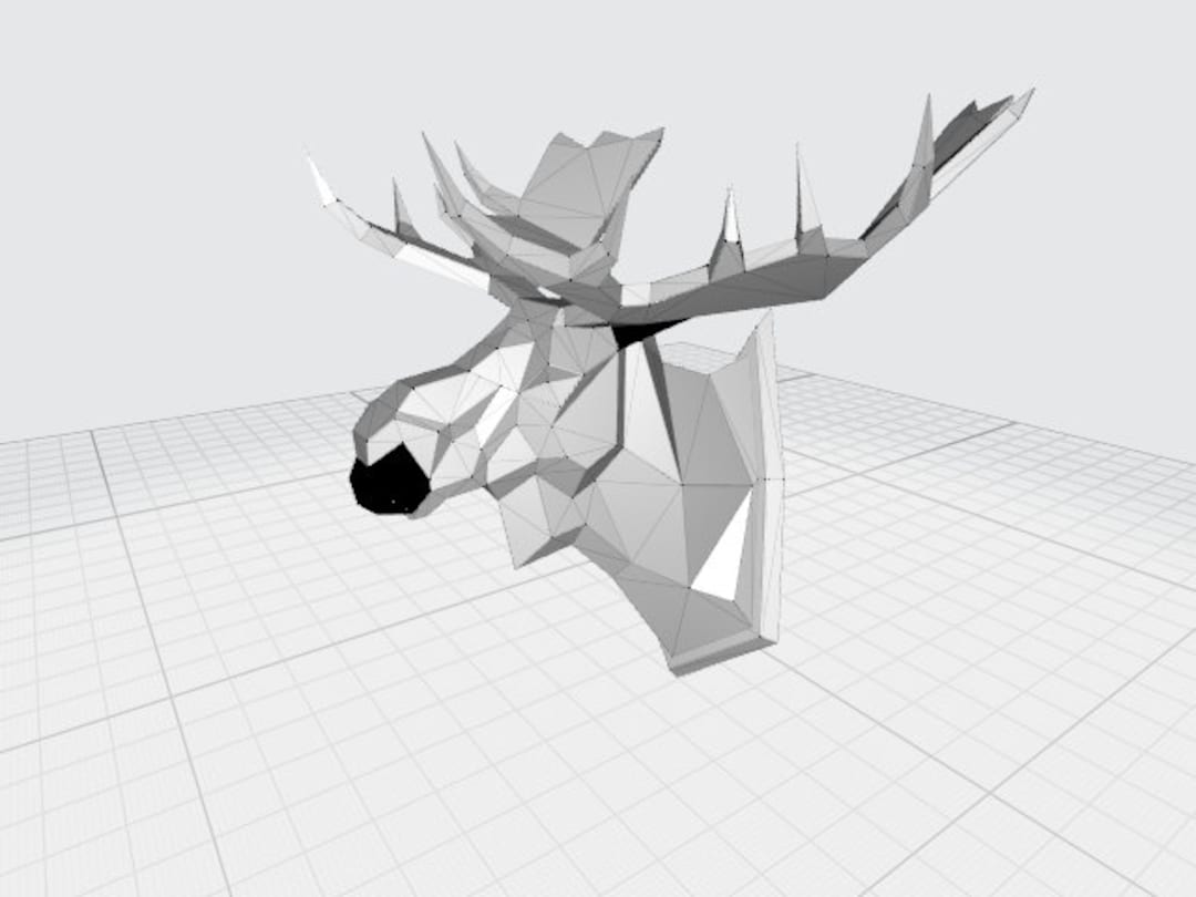 Elk Head in DXF for Assembly From Sheet Metal. 3D Animal Sculpture, 3D ...
