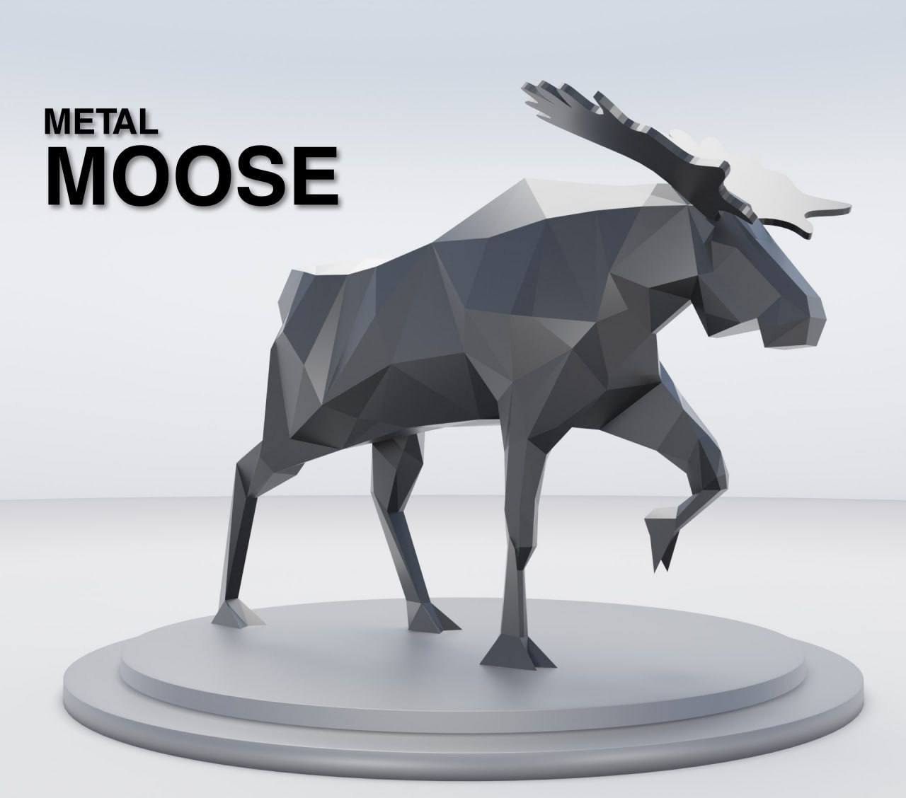 Moose in DXF for Assembly From Sheet Metal. 3D Animal Sculpture, 3D ...