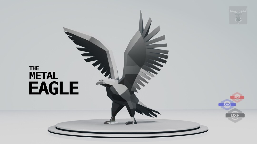 Geometric Eagle Sculpture DXF Template - Metal Art Digital Files for ...