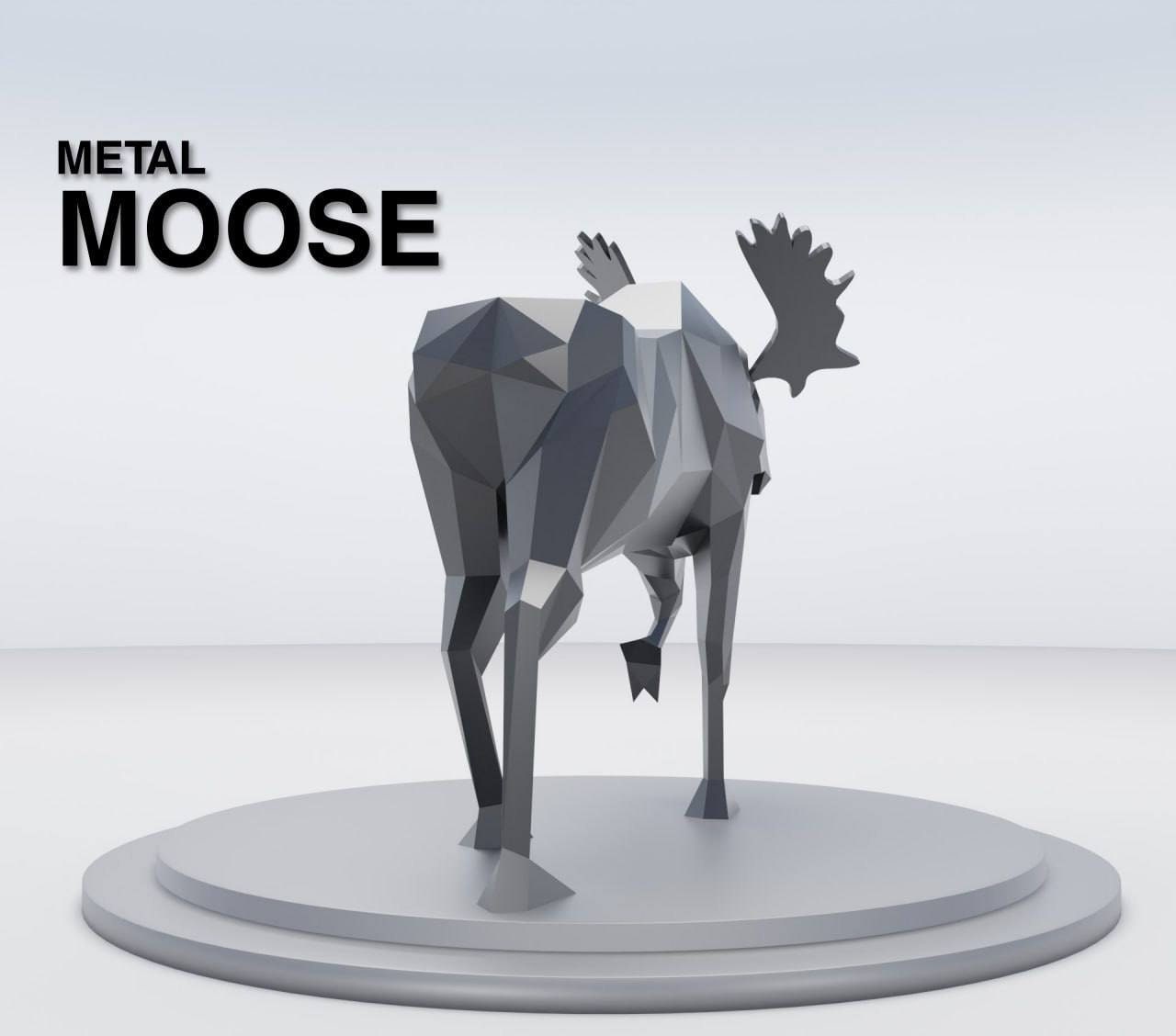 Moose in DXF for Assembly From Sheet Metal. 3D Animal Sculpture, 3D ...