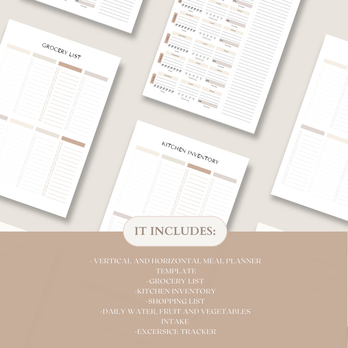 Printable Menu Download and Weekly Menu Planner Template | Grocery List ...