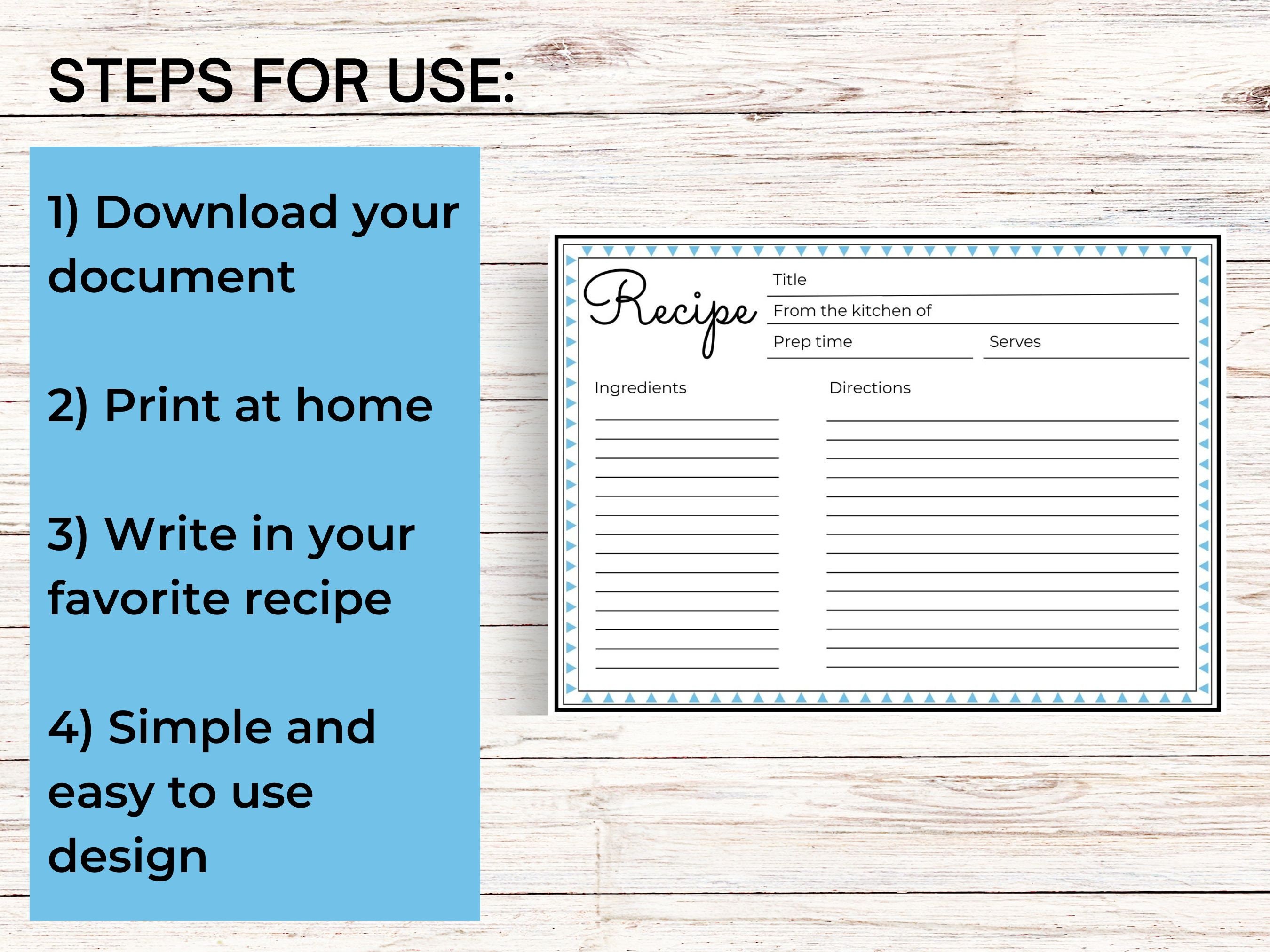 Printable Recipe Card | 5x7" DIY Recipe Card - Etsy