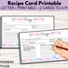 Valentine's Day Recipe Card Printable | 3x5 Recipe Card | Valentine's ...