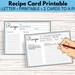 Printable Recipe Card | 5x7" DIY Recipe Card - Etsy