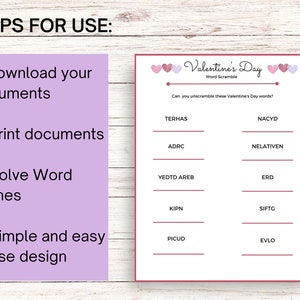 Valentine's Day Puzzle Game Bundle | Word Search, Crossword Puzzle, and ...