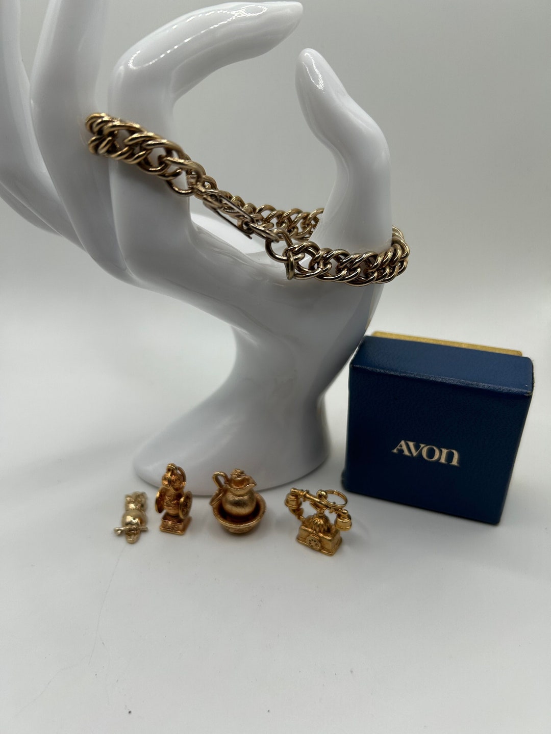 Vintage Avon Charm Bracelet With Four Charms - Etsy