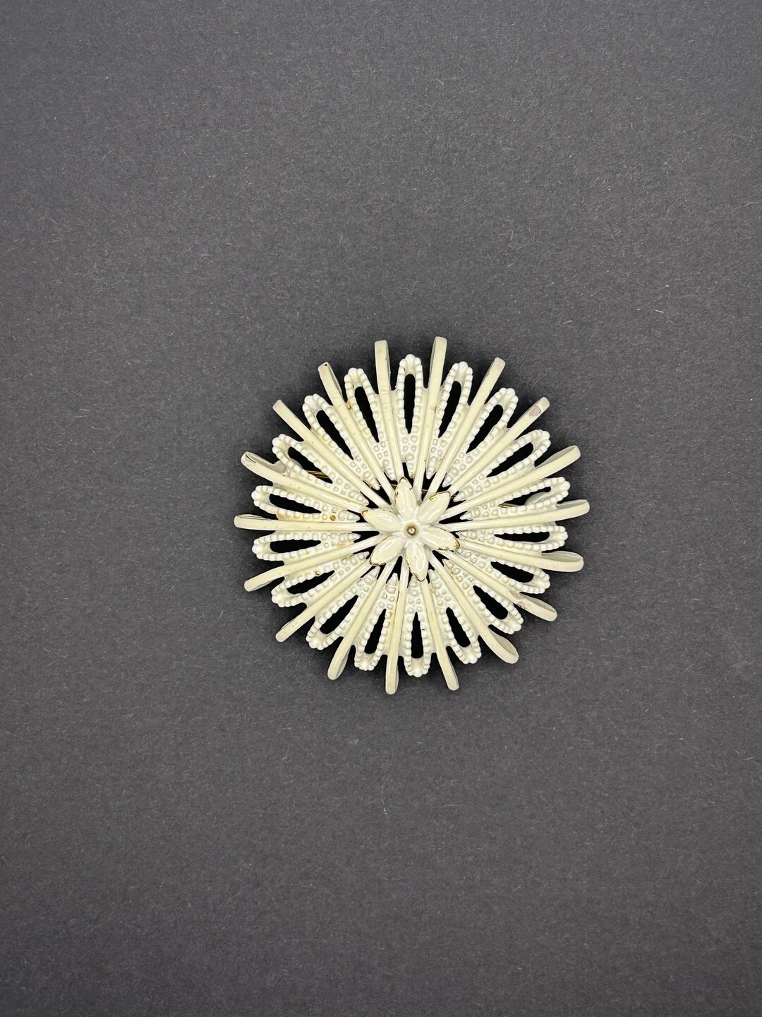 Vintage Monet White Enamel Starburst Brooch/ Lapel Pin - Etsy