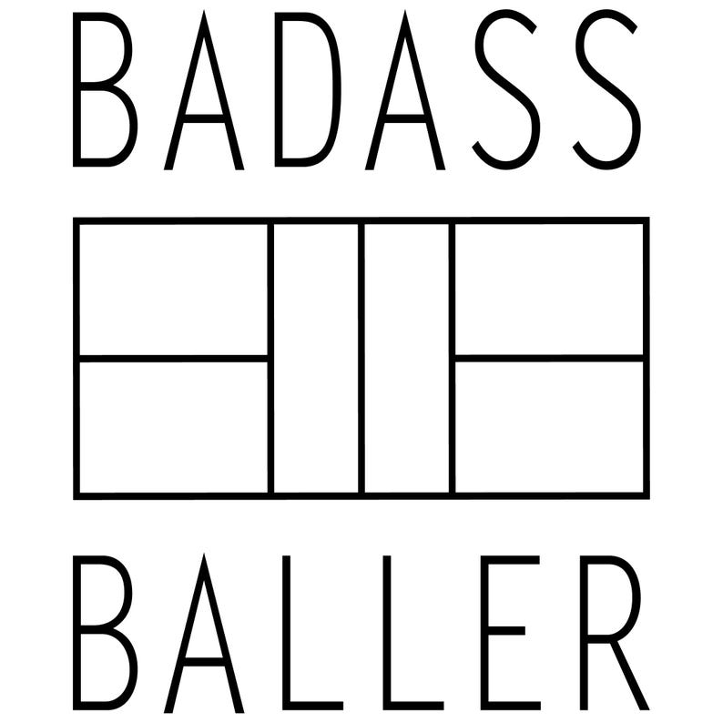 Pickleball Graphic - Badass Baller - 4 Files - .SVG (vector) .PNG ...