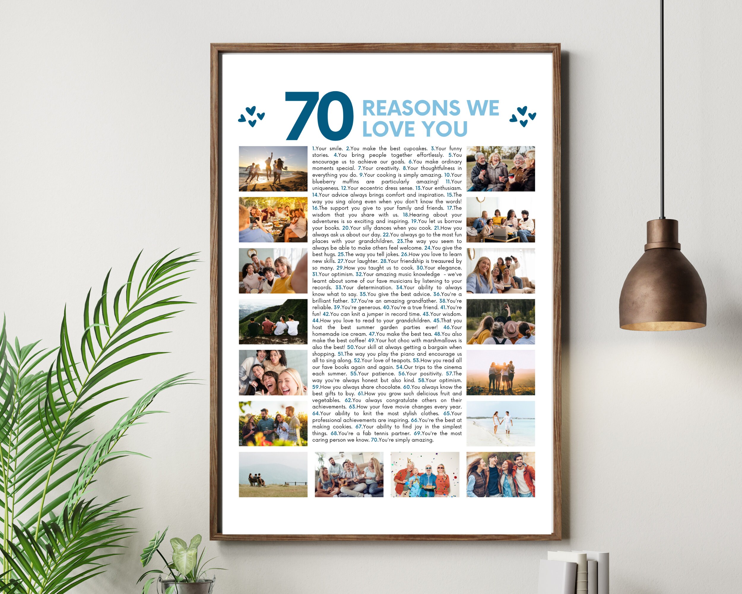70 Reasons We Love You Photo Collage Gift Diy, Printable Canva Template ...