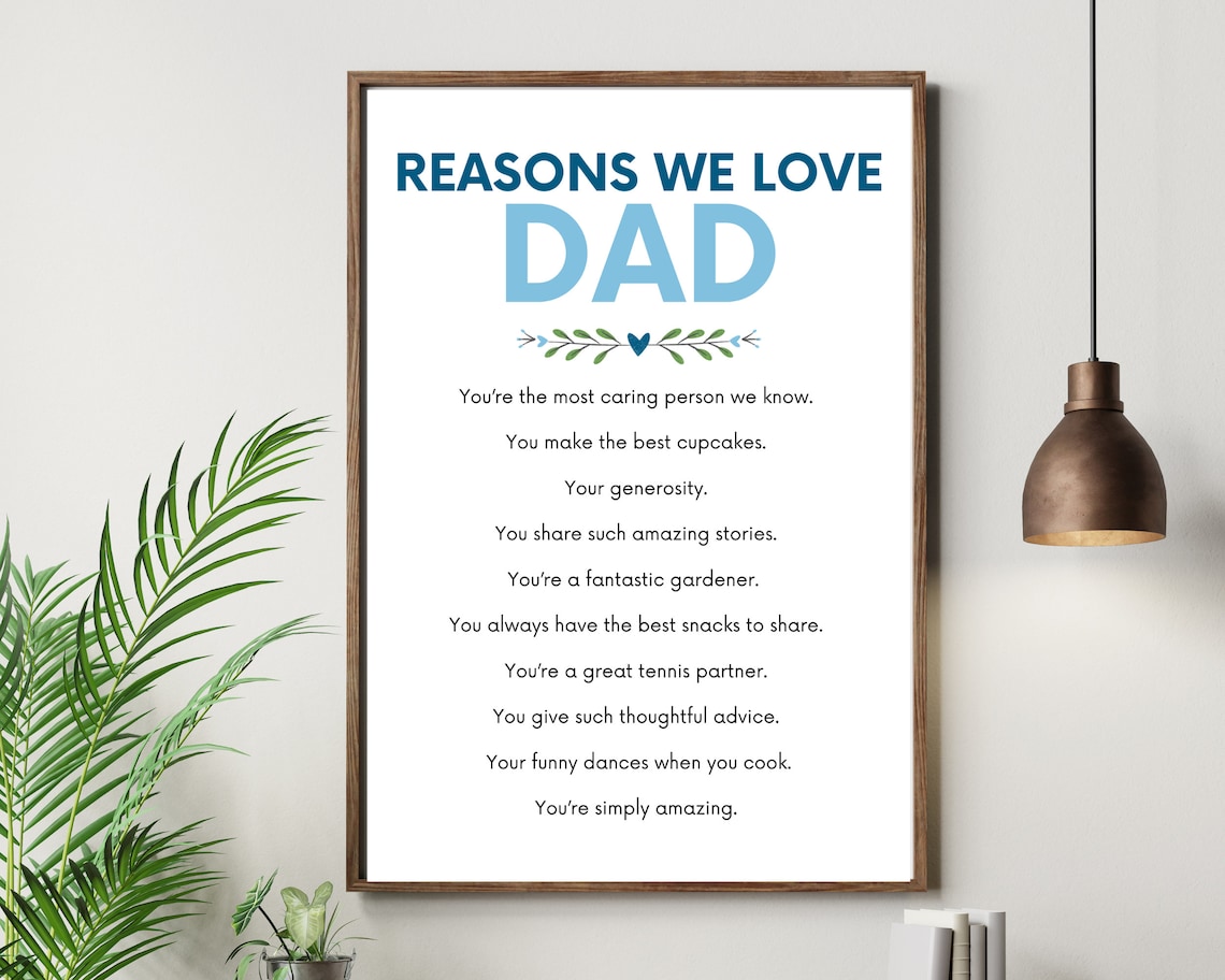 Reasons We Love Dad Gift Canva Template, Diy Meaningful Dad Gift From ...