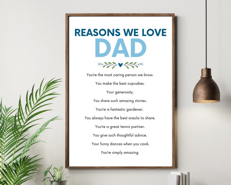 Reasons We Love Dad Gift Canva Template, Diy Meaningful Dad Gift From ...