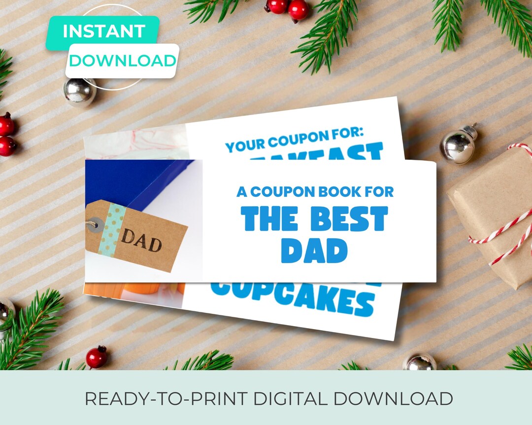 Printable Best Dad Coupon Book, Fathers Day Printable Craft Template ...