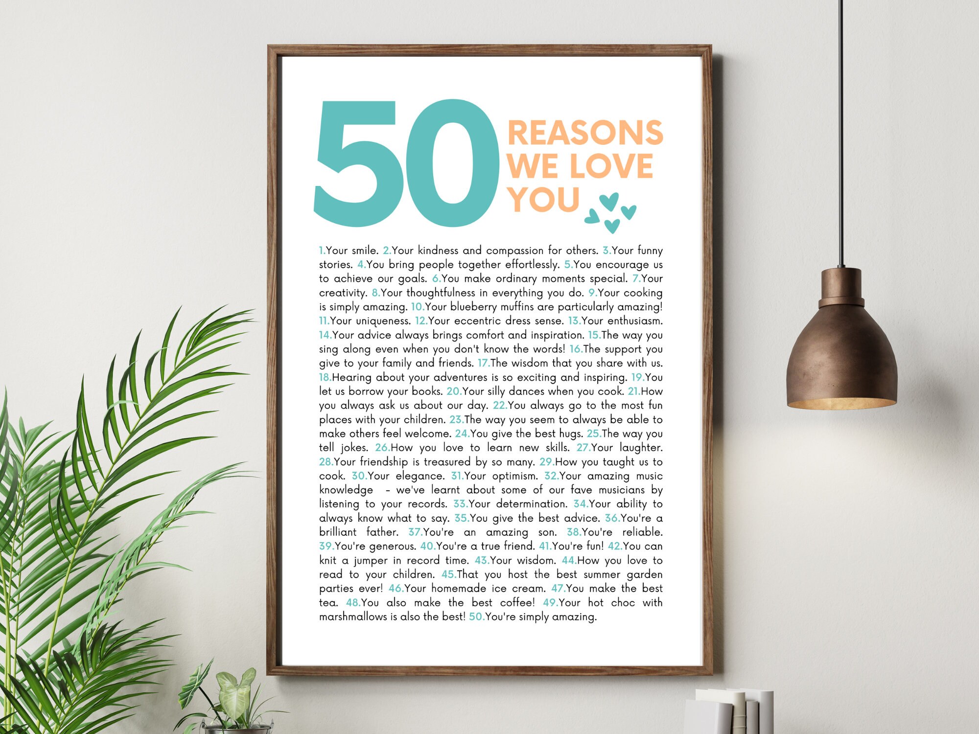 50 Reasons We Love You Canva Template Printable Wall Art, 50 Things We ...