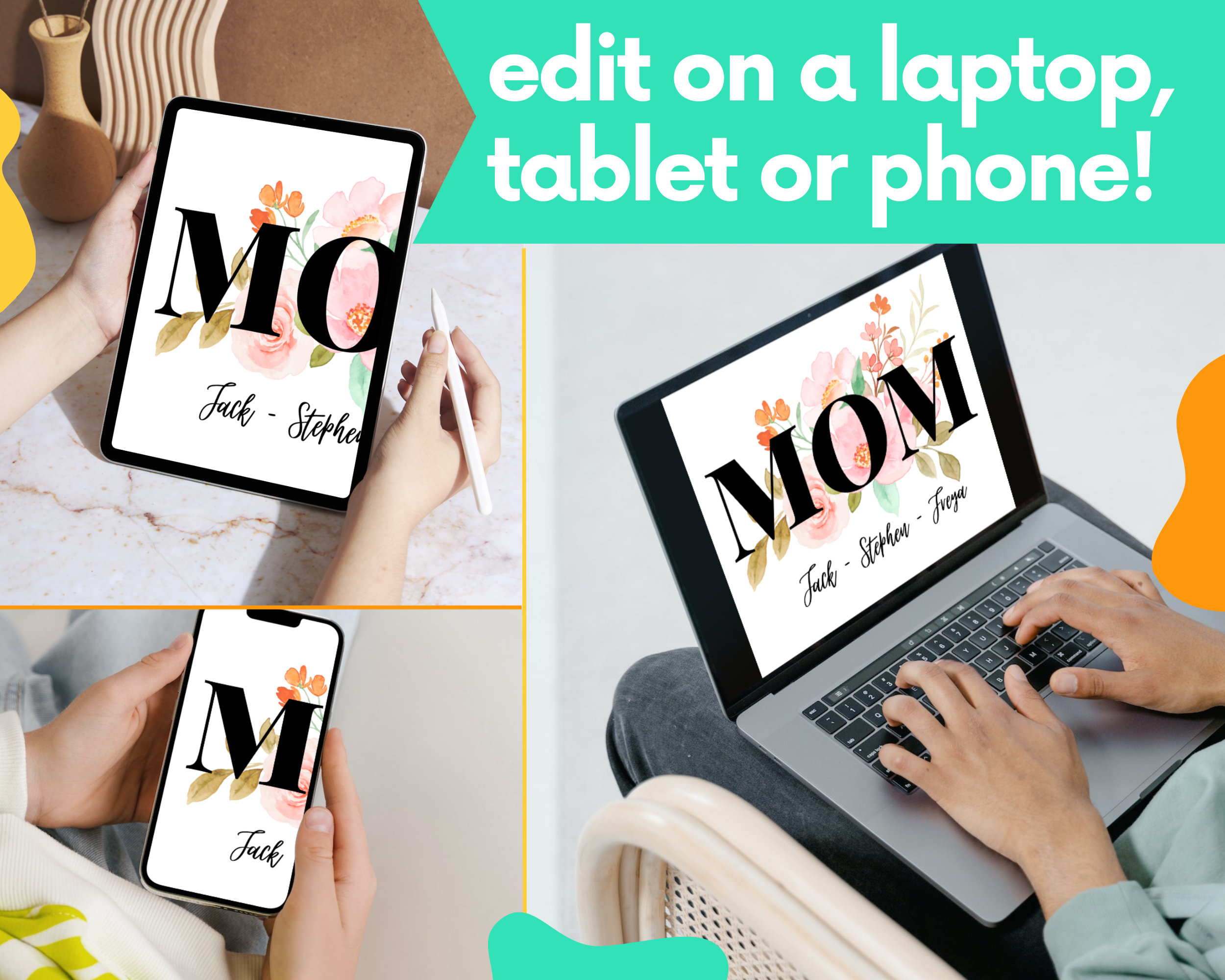 Printable Editable Canva Template Gift and Mothers Day Card for Mom ...