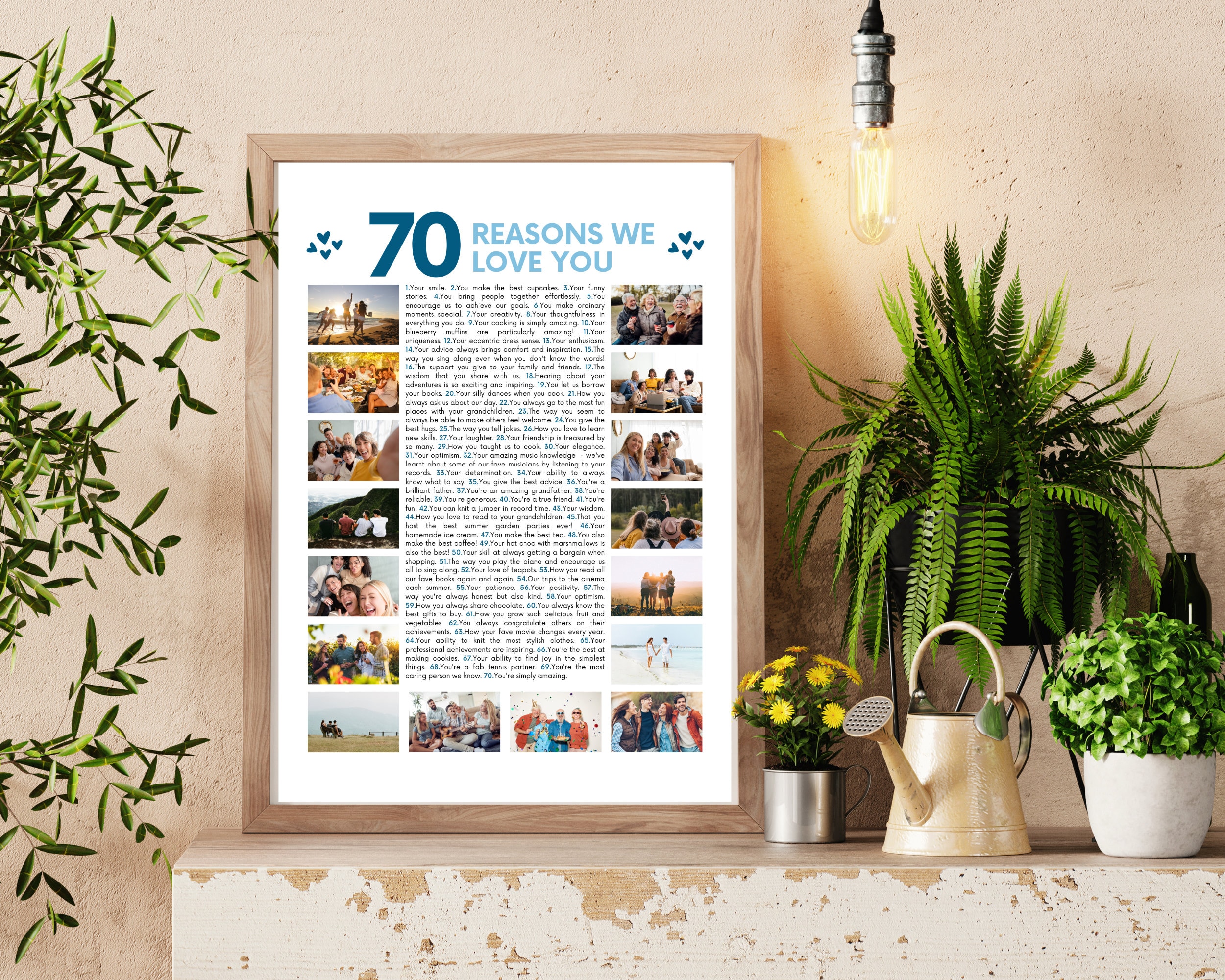 70 Reasons We Love You Photo Collage Gift Diy, Printable Canva Template ...