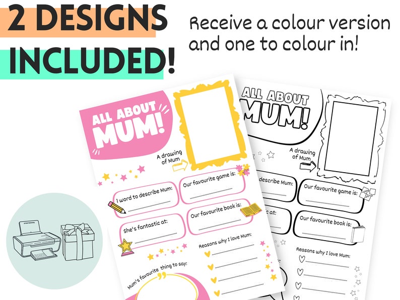All About Mum Printable Template for Diy Mothers Day Activity or Mum ...