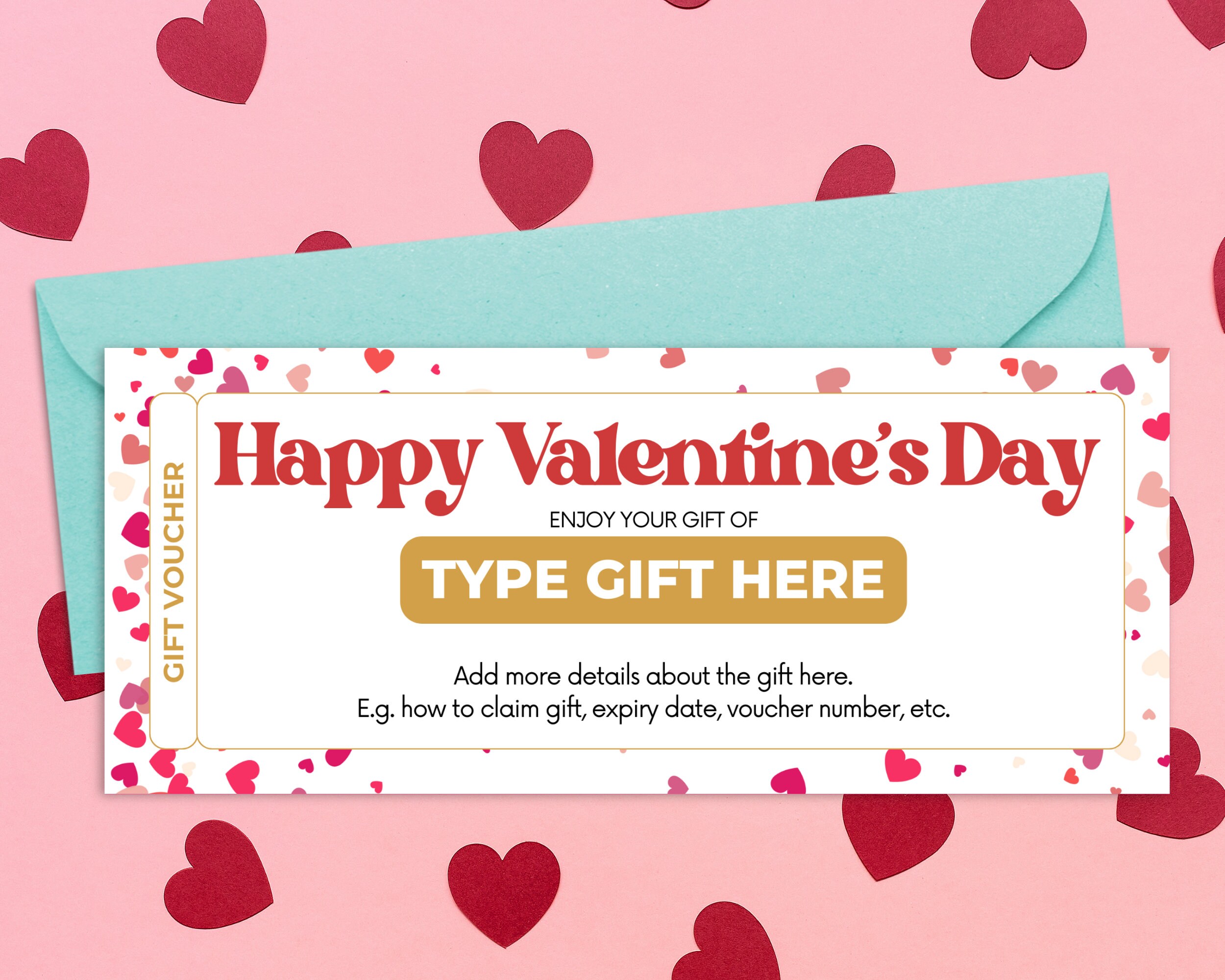 Printable Valentine Gift Card Template for Him or Her, Valentines Day ...