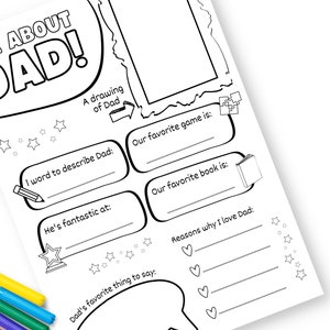 Printable All About My Dad Fathers Day Activity Craft to DIY, Dad ...