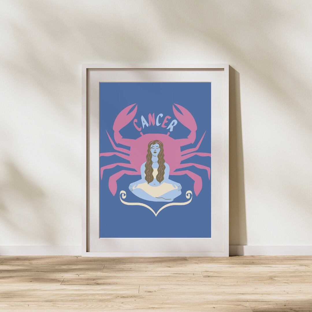 Cancer Zodiac Sign Print, Zodiac Print, Cancer Star Sign Decor ...
