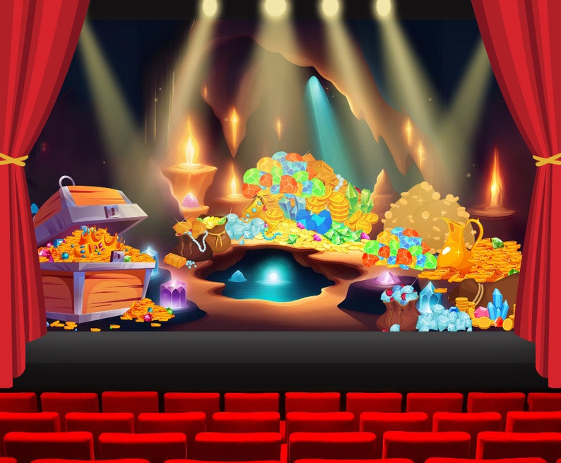 Cave of Wonders With Piles of Jewels and Treasure Backdrop for ...