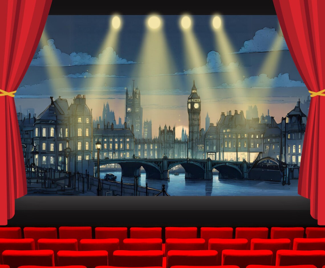 London Nighttime Skyline Backdrop for Stage. for Projection Onto a ...