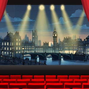 London Nighttime Skyline Backdrop for Stage. for Projection Onto a ...