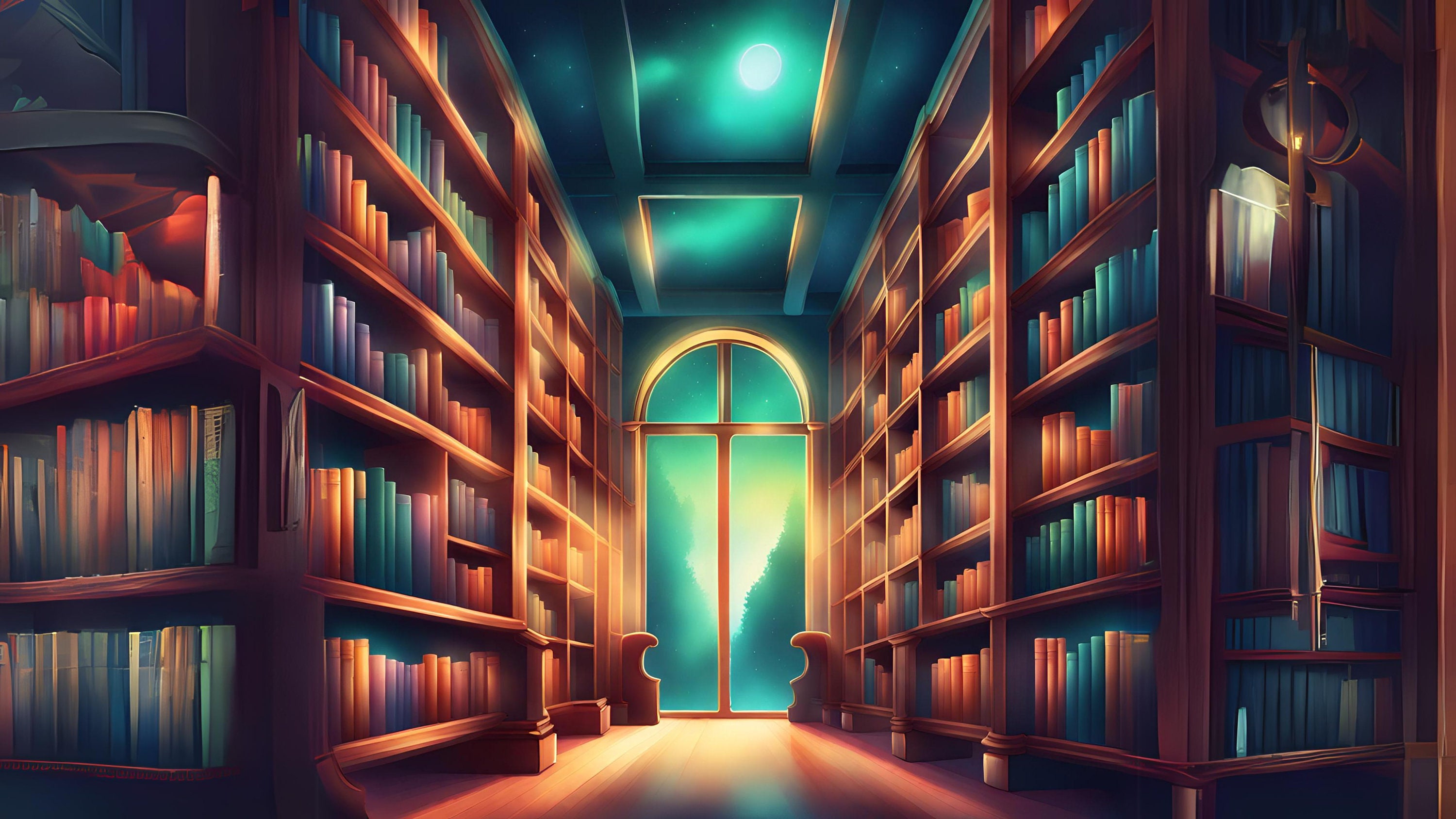 Whimsical Library Backdrop for Stage. for Projection Onto a Theatre ...