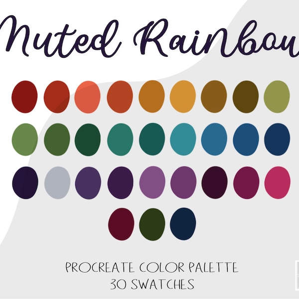 Muted Rainbow Color Palette - Etsy