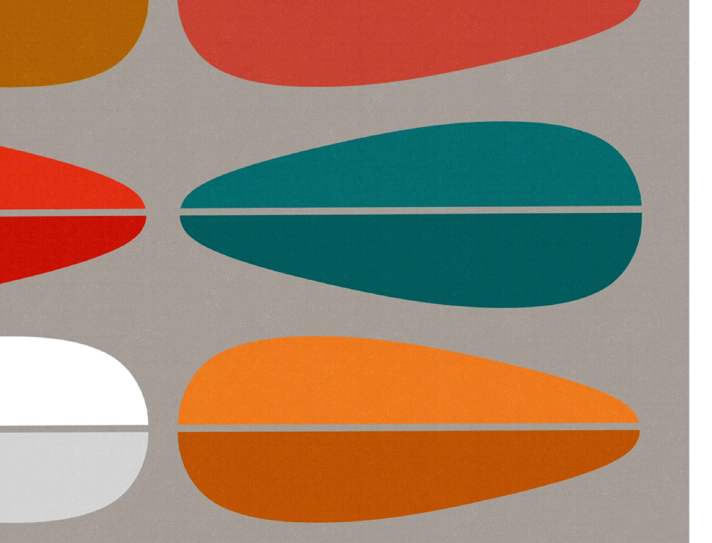 Mid Century Leaf Print / Printable Artwork / Digital Download 18x24 ...