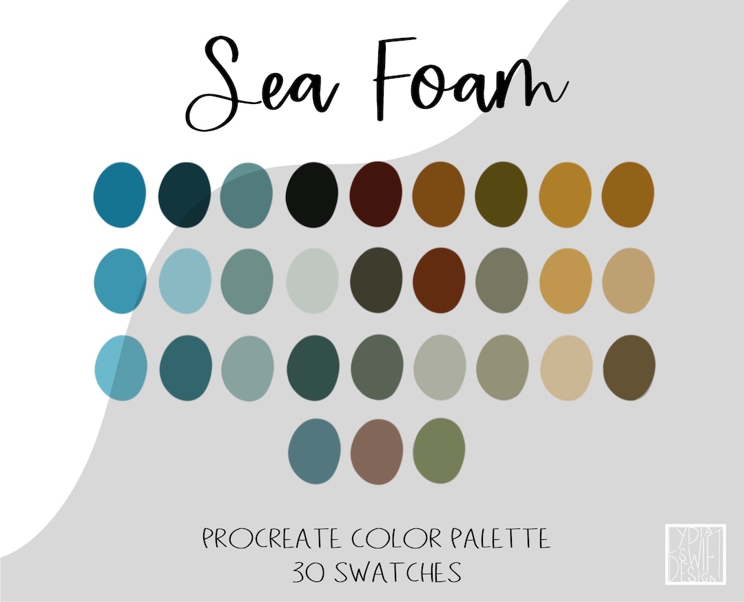 Sea Foam Color Palette for Procreate - Etsy Sea Foam Color Palette for Procreate - Etsy