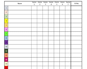 8-player Euchre Tournament Score Sheet and Rotations PDF Printable ...