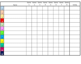 10-player Euchre Tournament Score Sheet and Rotations PDF Printable ...