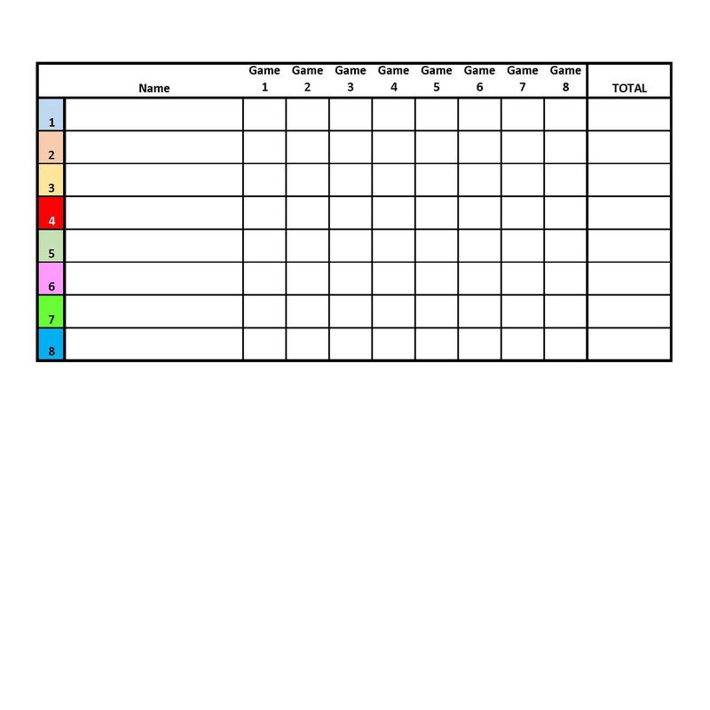 Score Sheets for 8 Player Euchre - Etsy