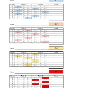 8-player Euchre Tournament Score Sheet and Rotations PDF Printable ...