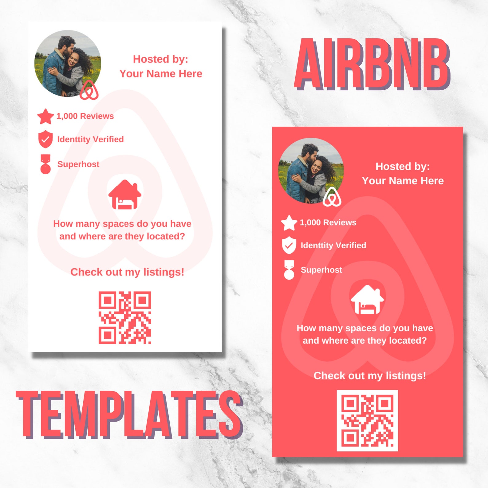 Business Card Template, Airbnb Host Business Card, DIY Business Card ...