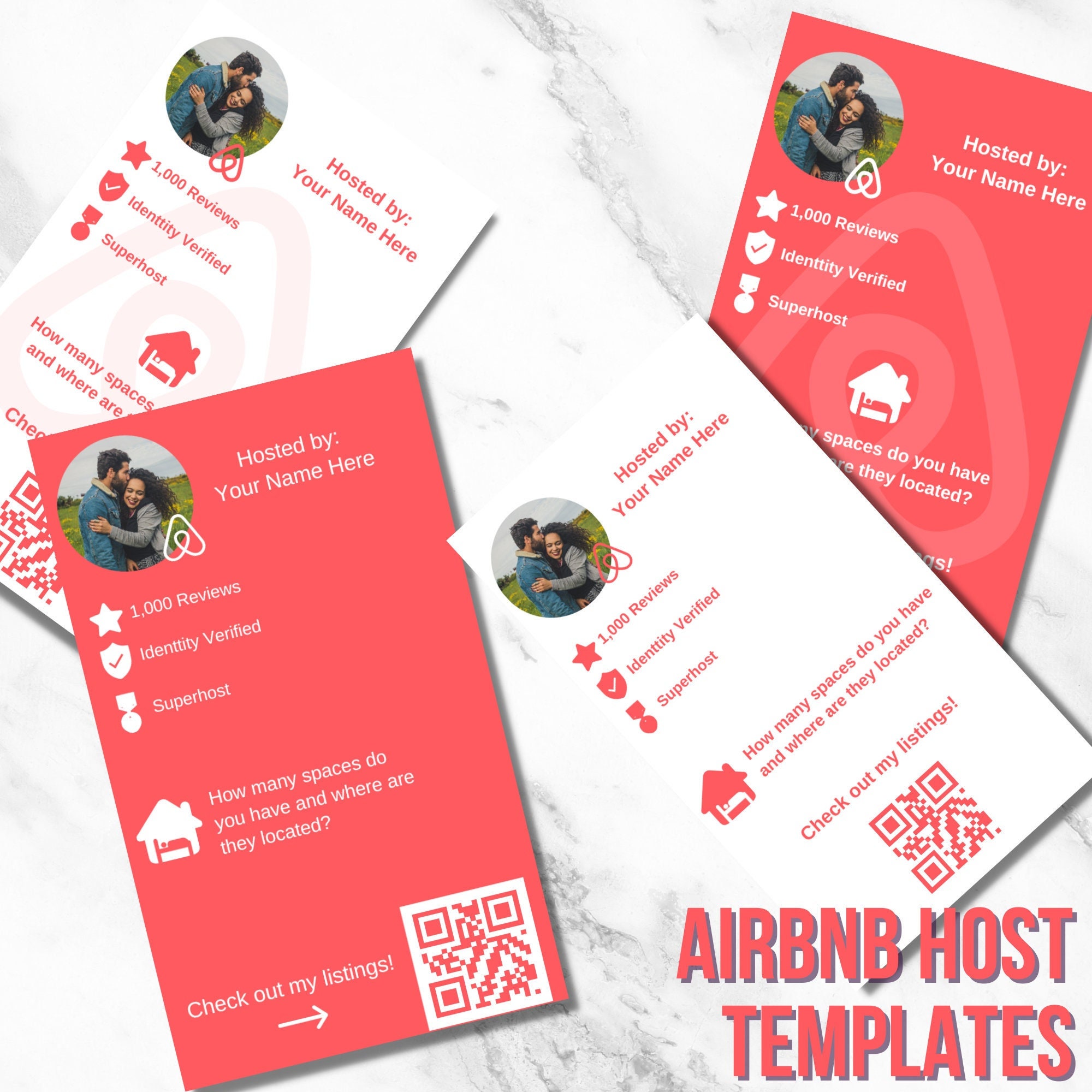 Business Card Template, Airbnb Host Business Card, DIY Business Card ...