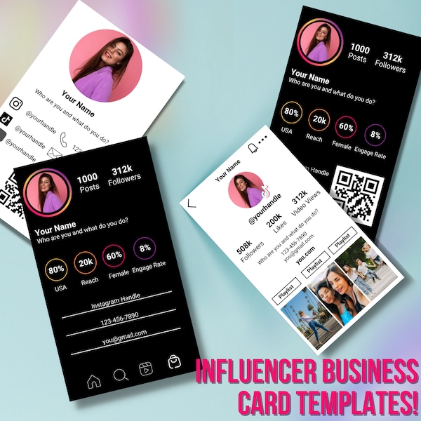 Influencer Business Cards - Etsy