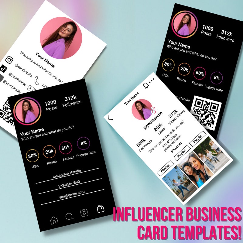 Influencer Business Cards - Etsy