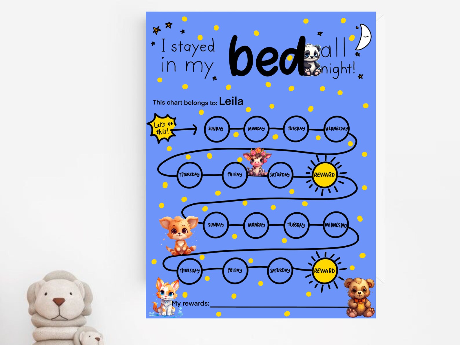 Stay in Bed Reward Chart / Bedtime Chart / Stay in Bed Chart / Reward ...