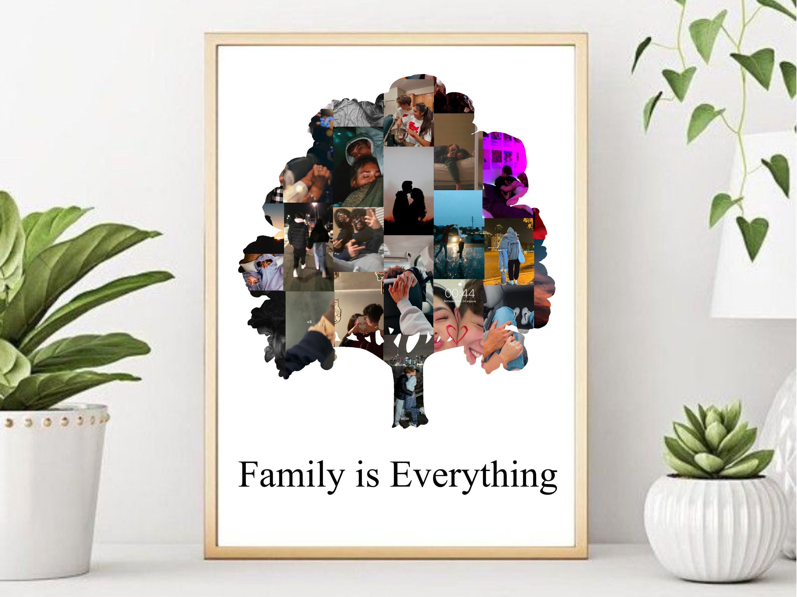 Family Tree Collage, Family Tree Art Print Wall Art, Family Tree ...