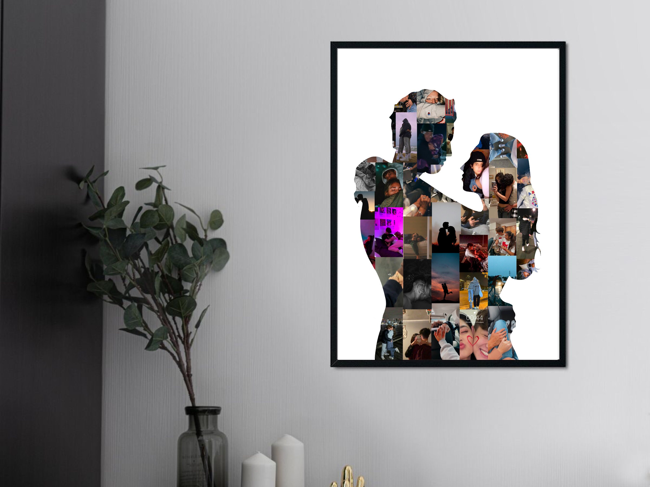 Couple Collage, Personalised Couple Photo Collage, Wall Art, Gift for ...