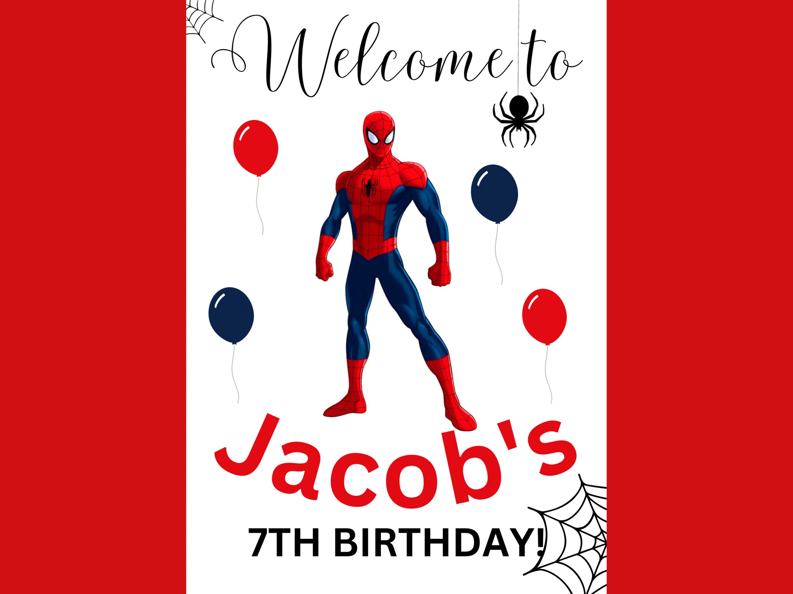 Spider-man Welcome Sign, Spiderman Birthday Welcome Sign, Spiderman ...