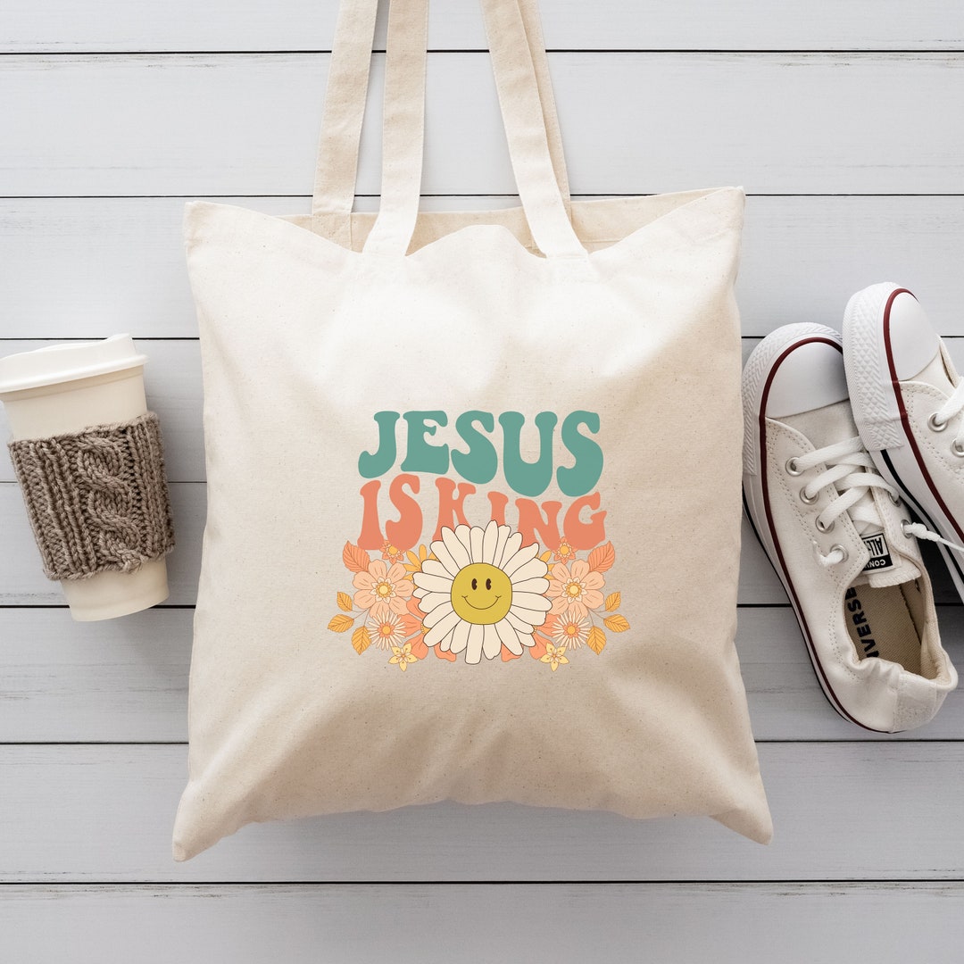 Christian Tote Bag, Bible Tote Bag, Jesus Tote Bag, Jesus is King ...