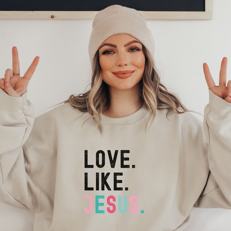 Love Like Jesus Sweatshirt, Jesus Hoodie, Christian Merch, Retro Preppy ...