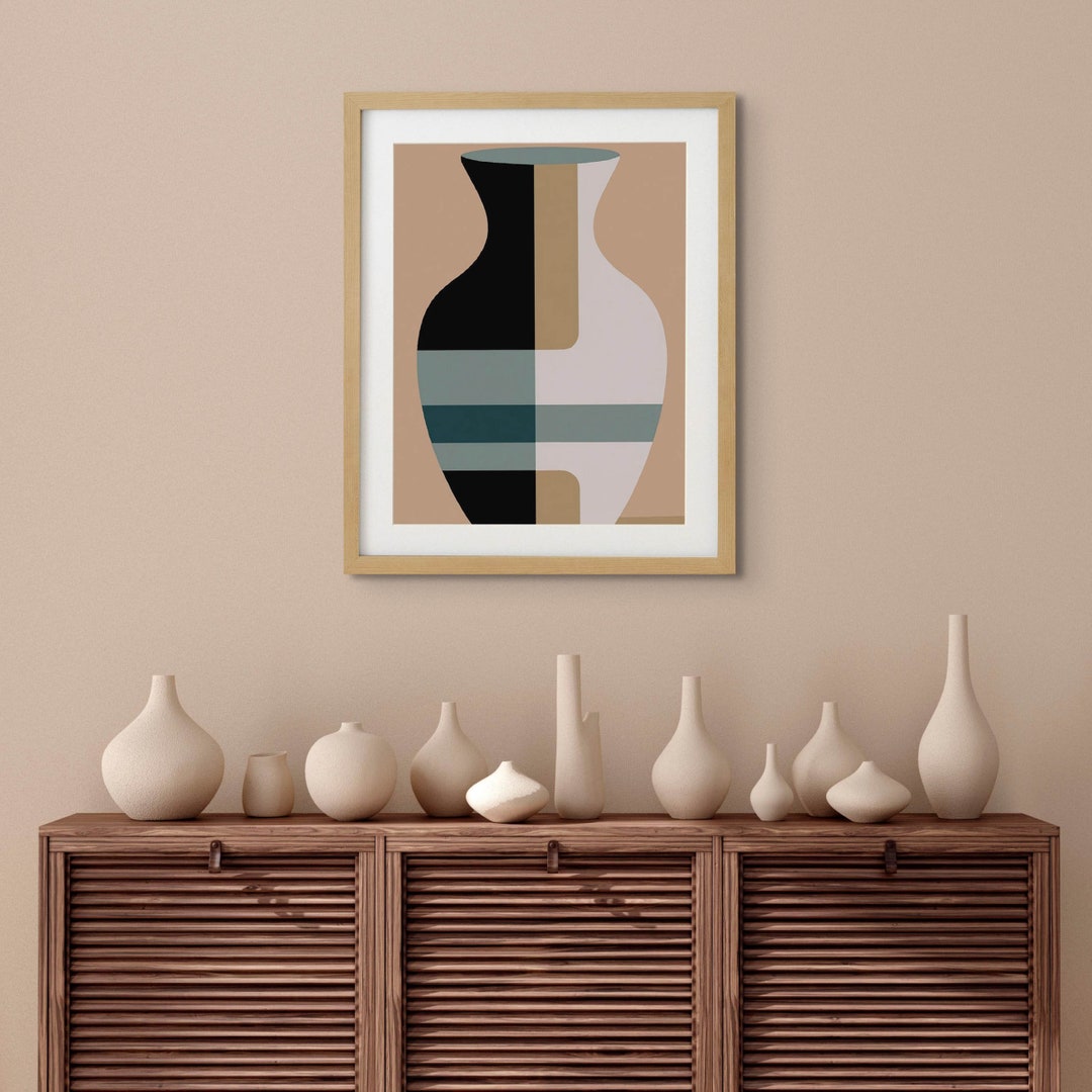 Flower Vase Wall Art, Farmhouse Print, Abstract Vases Print Decor ...